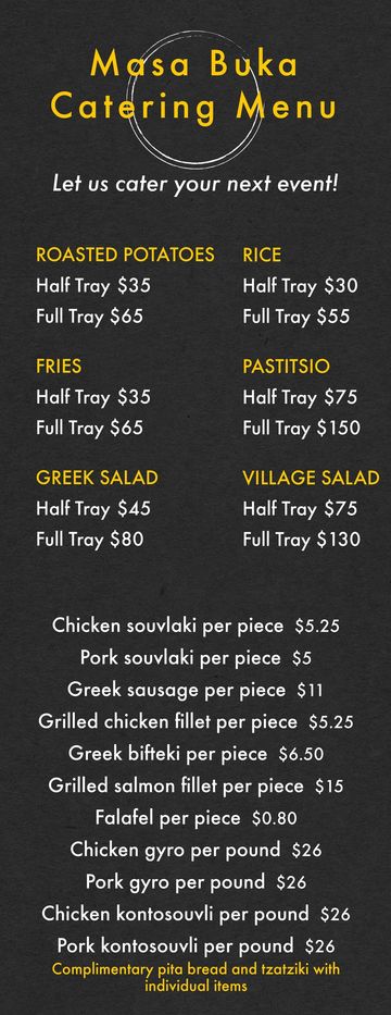CATERING MENU | masabuka.ca